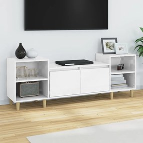 TV skříňka bílá s vysokým leskem 160x35x55 cm kompozitní dřevo - Default Title