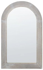 Nástěnné dřevěné zrcadlo 65 x 107 cm bílé CHANDON Beliani