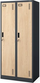 Zaměstnanecká skříňka čtyřkomorová antracitová/dub sonoma, 800x1800x500 mm: KACPER Eco Design