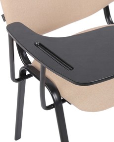 Sada 4 ks židle Ken s skládací stůl látka – krémová