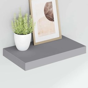 Plovoucí nástěnné police 4 ks šedé 40 x 23,5 x 3,8 cm MDF 323849