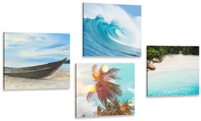 Set obrazů nádech moře - 4x 60x60 cm