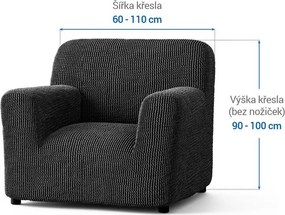 Bielastické potahy COSTINA antracit křeslo (š. 60 - 110 cm)