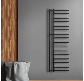 P.M.H. T2B - Koupelnový žebříkový radiátor THEIA 352W 154 cm pravá/černá T2B