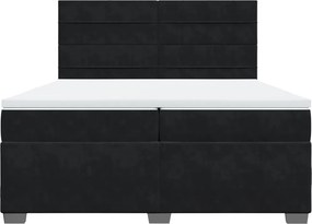 Box spring postel s matrací černá 200x200 cm samet 3291004