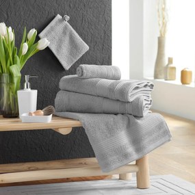 Světle šedý froté bavlněný ručník 50x90 cm Tendresse – douceur d'intérieur