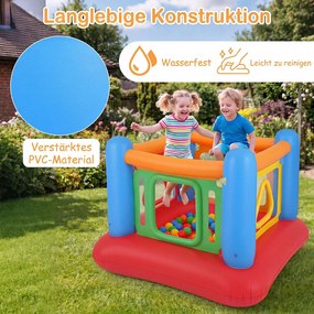 Costway Nafukovací skákací hrad 3 v 1 hrací hrad míčové – 160 × 160 × 125 cm