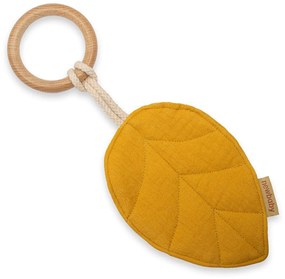 Kousátko s listy pro děti New Baby Leaf mustard Žlutá