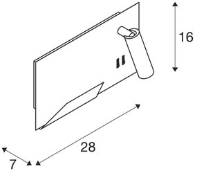 SLV 1003457 Somnila Flex, nástěnné svítidlo k posteli, LED 13W 3000K, bílá, verze vlevo, USB přípojka