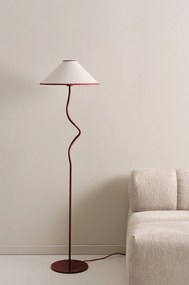 Červená/bílá látková stmívatelná stojací lampa (výška 148 cm) Juliet – Jotex
