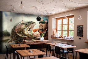 Malvis ® Tapeta Rybář s krásným duhákem Vel. (šířka x výška): 288 x 200 cm