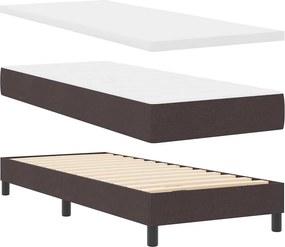 Postel s boxspringem s čelo Tmavě hnědá 80 x 200 cm textil 3340055