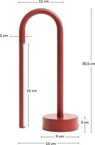 Červená kovová LED stolní lampa (výška 30 cm) Bow – Kave Home