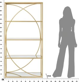 Designová knihovna Fanchon 90 cm zlatá