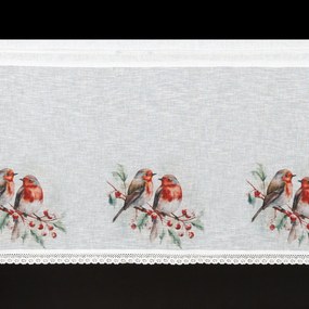 KRÁTKÁ VÁNOČNÍ ZÁCLONA NA PÁSCE XMAS10 150X60 CM VZOROVANÁ