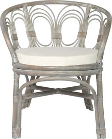 vidaXL Jídelní židle s poduškou přírodní ratan a len [325476] Barva: světle hnědá