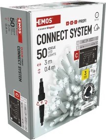 Propojovací vánoční řetěz bez zdroje EMOS Connecting D2CC02 ZY2158 50LED krápníky 3m studená bílá