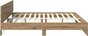 Rám postele s čelo Artisanový dub 200 x 200 cm Kompozitní dřevo 3403602