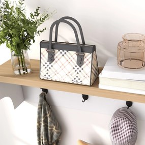 HOMCOM Stojan na kabáty a botník 2 v 1 - Vstupní nábytek se 3 háčky a policemi pro 9 párů bot 75x30x50 cm a 75x20x22,5 cm Bílý
