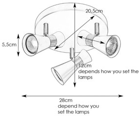 Markslöjd 108626 - Bodové svítidlo FOLIE 3xGU10/7W/230V černá/mosaz