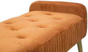 Sametová lavice Mauro Ferretti Lara 120x45x55 cm, oranžová/zlatá