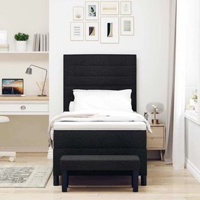 Postel s boxspringem s polštářem Černá 90 x 200 cm textil 3343962