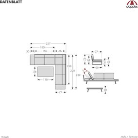 Doppler LIVORNO LOUNGE set - rohová zahradní souprava - Rozbalené zboží (N638)