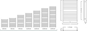 Hopa Piko koupelnový radiátor 630 x 1129 mm středové připojení černá RADPIK601131SP