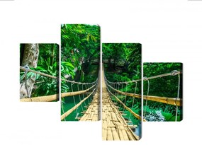 Vícedílný obraz Bambusový Most V Deštném Pralese Nedostatek Nedostatek Plátno Canvas 240x150