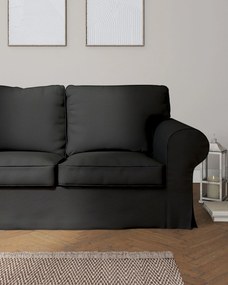 Potah na pohovku IKEA  Ektorp 3-místná, rozkládací STARÝ MODEL PIXBO barva černá látka pletený vzor