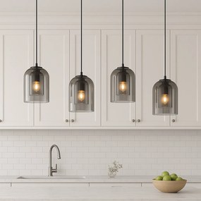 Toolight Amber, závěsné svítidlo 1xE27 APP1704-1PC, šedá-černá, OSW-04336