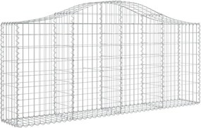 Klenutý gabionový koš 200 x 30 x 80/100 cm pozinkované železo 153384