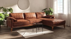 Rohová pohovka musso tufted 248 cm cognac pravá MUZZA