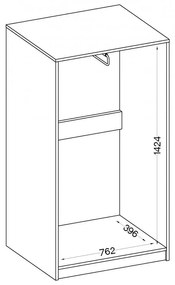 Falco Skříň s věšákem Matylda 108 dub artisan/sv.šedá