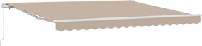 Stahovací markýza Béžová 400 × 300 cm Polyester a hliník 3330607