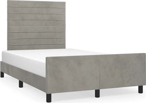 Rám postele bez matrace světle šedá 120 x 200 cm samet 3125806