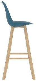 Barové stoličky Swell - 2 ks - PP a masivní bukové dřevo | tyrkysové