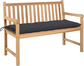 vidaXL Zahradní lavice s poduškou 120 cm masivní teak [3062697] Barva: antracitová