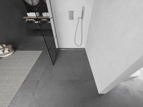 Mexen Kioto L, sprchová zástěna Walk-In 80 x 200 cm, 8mm čiré sklo černý vzor, ​​chromový profil, 800-080-103-01-77