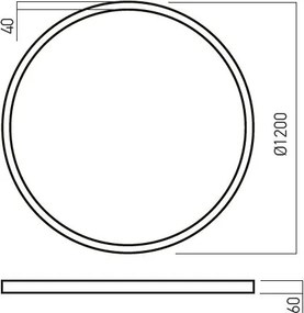Arelux AM03WW SGD Xambit, zlaté stropní/závěsné kruhové svítidlo, 75W LED 3000K, prům. 120cm
