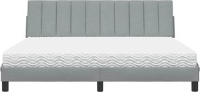 Postel s matrací Hanko světle šedá 180 x 200 cm textil 3310545