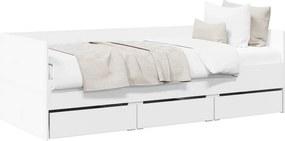 Válenda se zásuvkami bez matrace bílá 90 x 190 cm 3280825