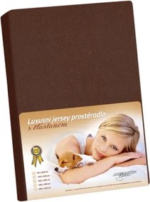 Bellatex prostěradlo jersey s elastanem tmavá hnědá rozměr 140x200 cm