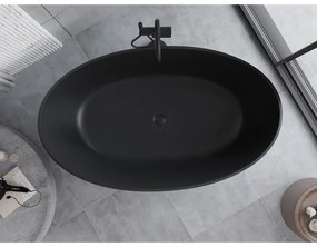 Mexen Parma, volně stojící vana z konglomerátu 160 x 95 cm, černá matná, 57231609570