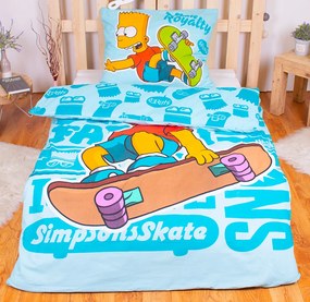 TOP Bavlněné povlečení 140x200+70x90 Bart Simpson Blue