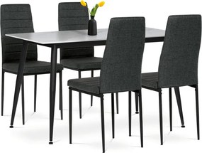 Jídelní stůl 130x70 cm se čtyřmi židlemi ASE-1004 BK2