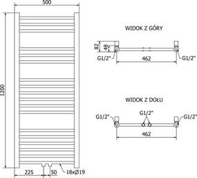 Mexen Yodo topné těleso 1200 x 500 mm, 389 W, černá, W113-1200-500-00-70
