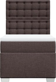 Box spring postel s matrací tmavě hnědá 90x200 cm textil 3292688