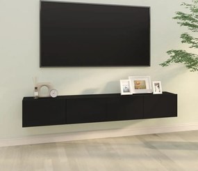vidaXL Nástěnné TV skříňky 2 ks 100 x 30 x 30 cm kompozitní dřevo [820468] Barva: Černá