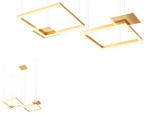 Redo 01-2612 závěsné LED svítidlo stmívatelné Sigua matně zlatá, 110W, 3000K, ø90cm